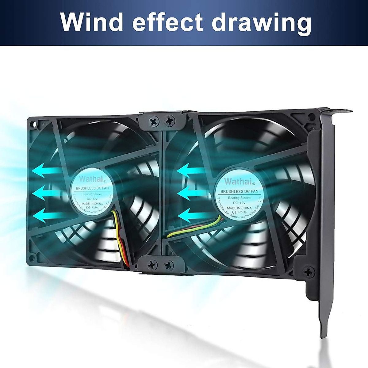 Wathai Graphic Card Pcl Slot Fan 2 x 90mm 92mm for CPU GPU Cooler VGA Cooling
