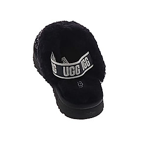 UGG Unisex-Child Funkette Chunky Sequin Slipper, Black, 6 Big Kid