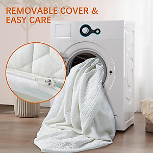 3 Inch Gel Memory Foam Cooling Mattress Topper Queen Size, Mattress Pad Cover for Pressure Relief, Bed Topper with Removable Cover，Soft & Breathable