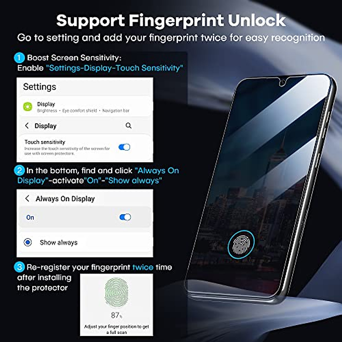 [4-Pack] FANGTIAN for Samsung Galaxy S23 Screen Protector 5G [Not Glass] - Film for S23 Screen Protector [7H Hybrid][Fingerprint Compatible][Alignment Tool][6.1Inch]