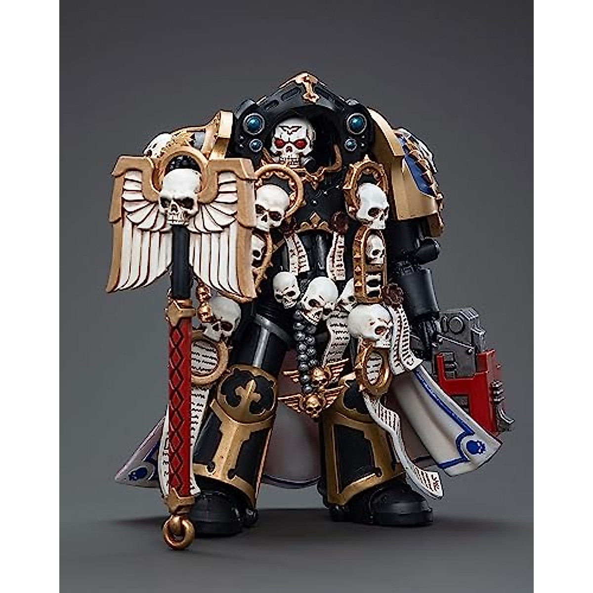 Pipigirl JoyToy Warhammer 40K Space Marine Genuine License 1/18 Soldier, Ultramarines Terminator Chaplain, 4.76 inch Models Space Marines Action Figures Kits (Brother Vanius)