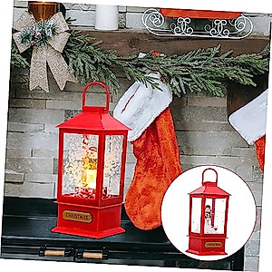NOLITOY 1Pc Christmas Light Up Ornament Portable Night Light LED Lanterns Christmas Decorations Christmas Lantern Snow Globe Christmas Water Lantern Xmas Lantern Decorative Christmas Light