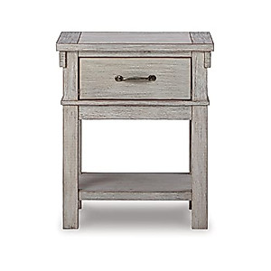 Signature Design by Ashley Hollentown 1 Drawer Night Stand, 20"W x 16"D x 24"H, Whitewash