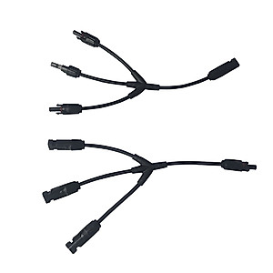 KRXNY PV Solar Panel Wire Connector 1 to 3 Y Branch Parallel Cable Adaptor Connectors 1 Pair