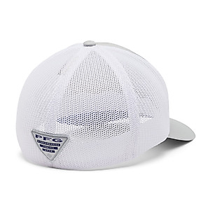 Columbia Unisex PFG Mesh Ball Cap, Cool Grey/White/Vivid Blue/Marlin, S/M