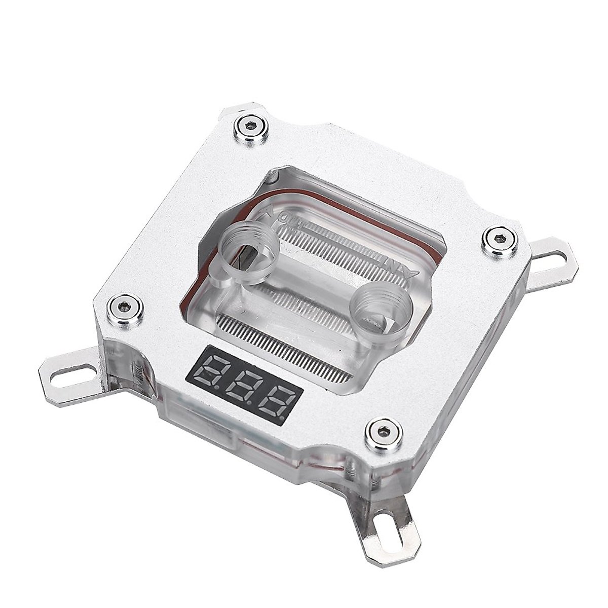 ASHATA CPU Waterblock,Richer-R Computer PC CPU Water Cooling Block Waterblock Liquid Cooler Copper Base with Temperature Display for