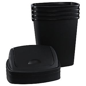 Uumitty Kitchen Trash Can 18.5 Gallon with Swing Lid, 70L Plastic Tall Garbage Can Outdoor and Indoor, Perfect for Commercial Offices, Home Office, 4 Pack