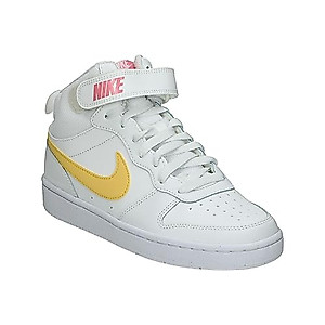 Nike Court Borough Mid 2 (GS) Unisex Adult, 6 US, Summit White/Topaz Gold, 4 Big Kid