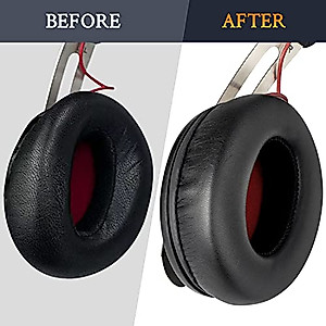 SOULWIT Protein Leather Earpads Replacement for Sennheiser Momentum 1.0 Over/Around Ear Headphones, Ear Pads Cushions with High-Density Noise Isolation Foam