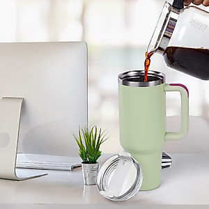 AUAUY 2 PCS Tumbler Lids with 2PCS Dust-proof Cloud Straw Covers for Stanley Quencher H2.0 40 oz and Stanley Adventure Quencher 40 oz, Leak Proof Replacement Lids, White Lids for Tumblers