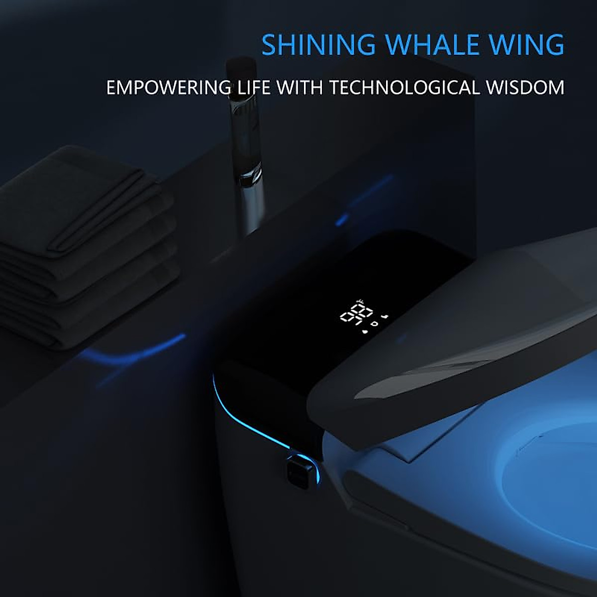 HomSof Smart Bidet Toilet with Auto Flush,Foot Sensor Flush,Heated Seat,Warm Water,Warm Air Drying,Remote Control,One Piece Bidet Toilet for Bathrooms