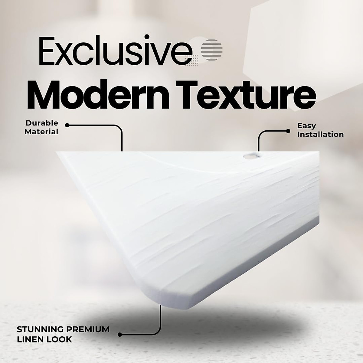 Solar White Rectangle Wall Plate for Ecobee Smart Thermostat Enhanced and Premium, Modern Textured Design