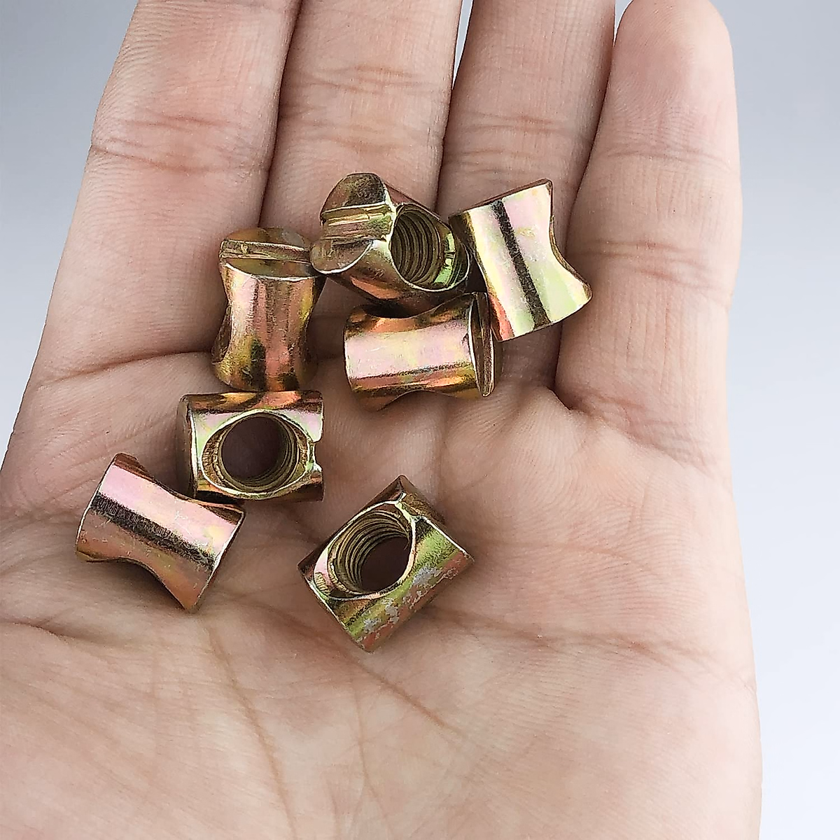 10 PCS Metric M8 Barrel Nuts Cross Dowels Slotted Nuts Baby Bed Crib Screws Hardware Replacement Kit for Bunk Bed Beds Headboards Chairs Furniture M8x12mmx15mm Color zinc