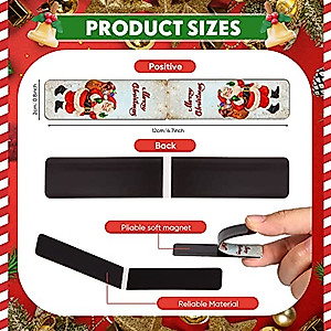 30 Pcs Christmas Magnetic Bookmarks Bulk Vintage Holiday Christmas Character Bookmark Xmas Winter Magnet Page Clip with Santa Snowman Reindeer Tree Pattern for Kids Student Christmas Favor Present