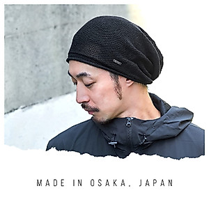 CHARM Men Slouchy Silk Beanie Hat - Women Slouch Chemo Cap Skull Knit Beanies Black