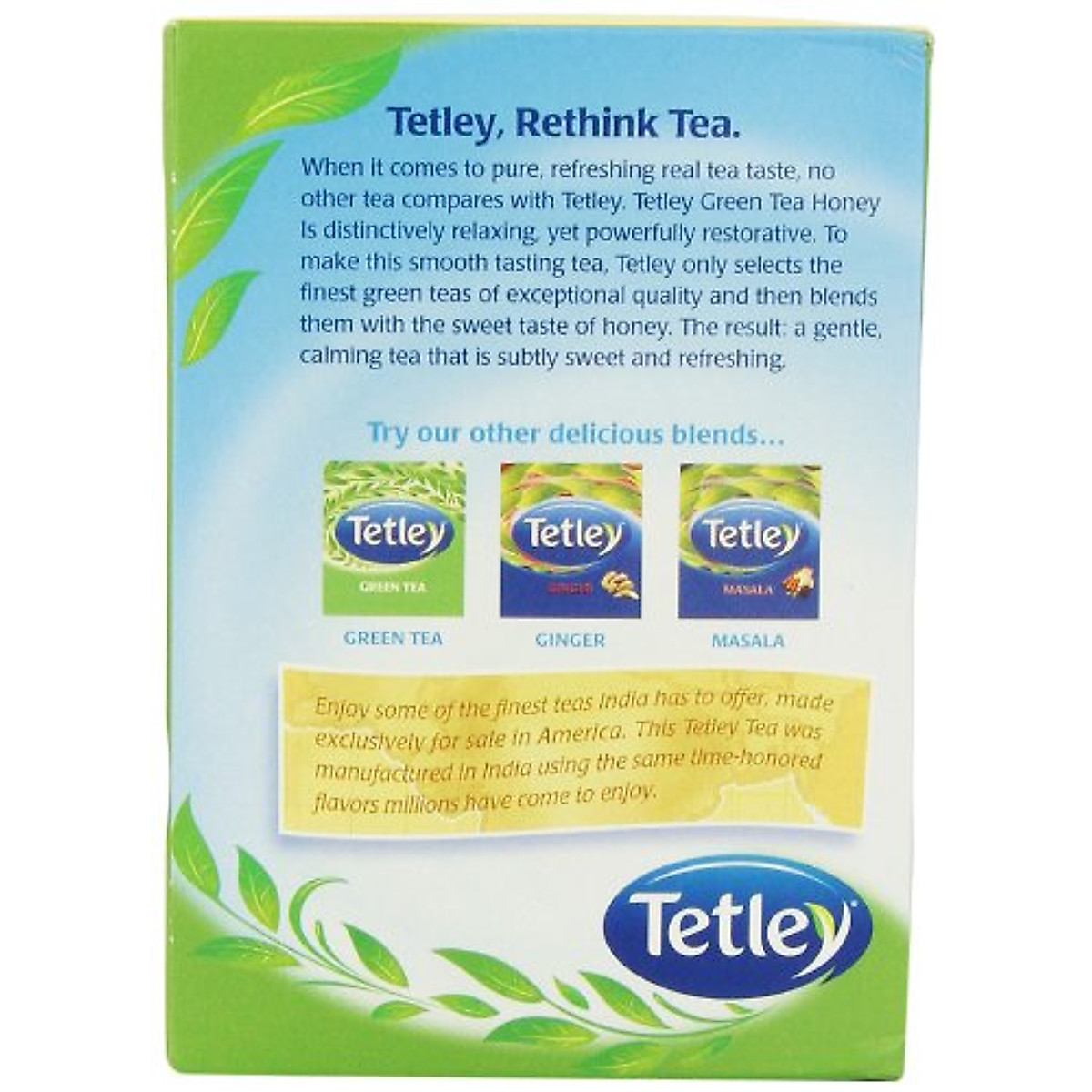 Tetley Green Tea, Honey, 72 Tea Bags