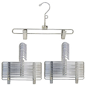 DBM 25 Pc Hangers Size 12" Chrome Metal Wire Pant Skirt Clip Pinch Grip Fixture Retail Display Adult Clothing
