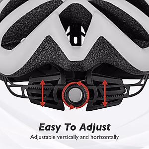 TeamObsidian Airflow Adult Bike Helmet - Lightweight Helmets for Adults with Reinforcing Skeleton - Comfortable and Breathable Cycling Mountain Bike Helmet - White M/L
