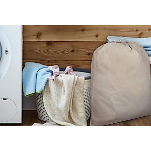 Urban Villa - 2 Pack Extra Large Canvas Heavy Duty Laundry Bags Natural Cotton -Multi Use- Size - 71x91 CMS