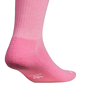 adidas Originals Trefoil Cushioned Crew Socks (3-Pair), Bliss Pink/Magic Beige/Glory Mint Green, Large