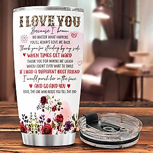 HUBUPU My Bestie Best Friend, Tumbler 20 Oz With Lid And Straw, Holiday and Christmas Gifts, Tumblers Women