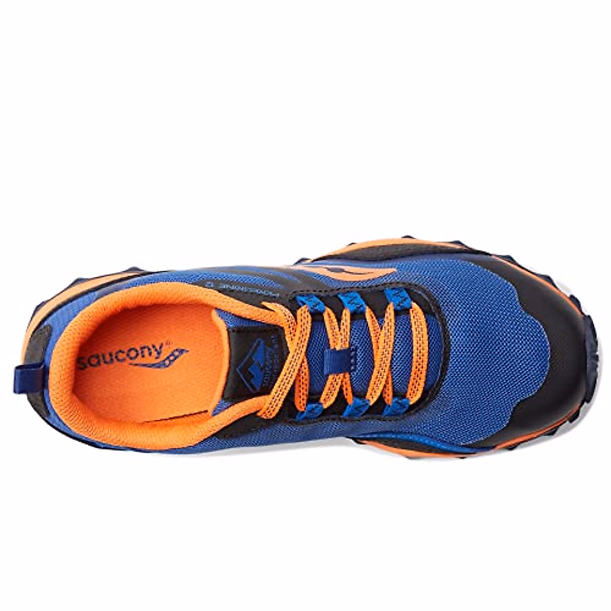 Saucony Peregrine 12 Shield Sneaker, Navy/Orange, 5 US Unisex Big Kid