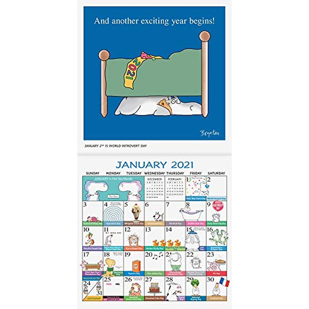 Sandra Boynton's Every Day's a Fabulous Holiday 2021 Wall Calendar