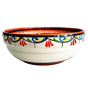 Cactus Canyon Ceramics Spanish Terracotta Deep Serving Dish, White