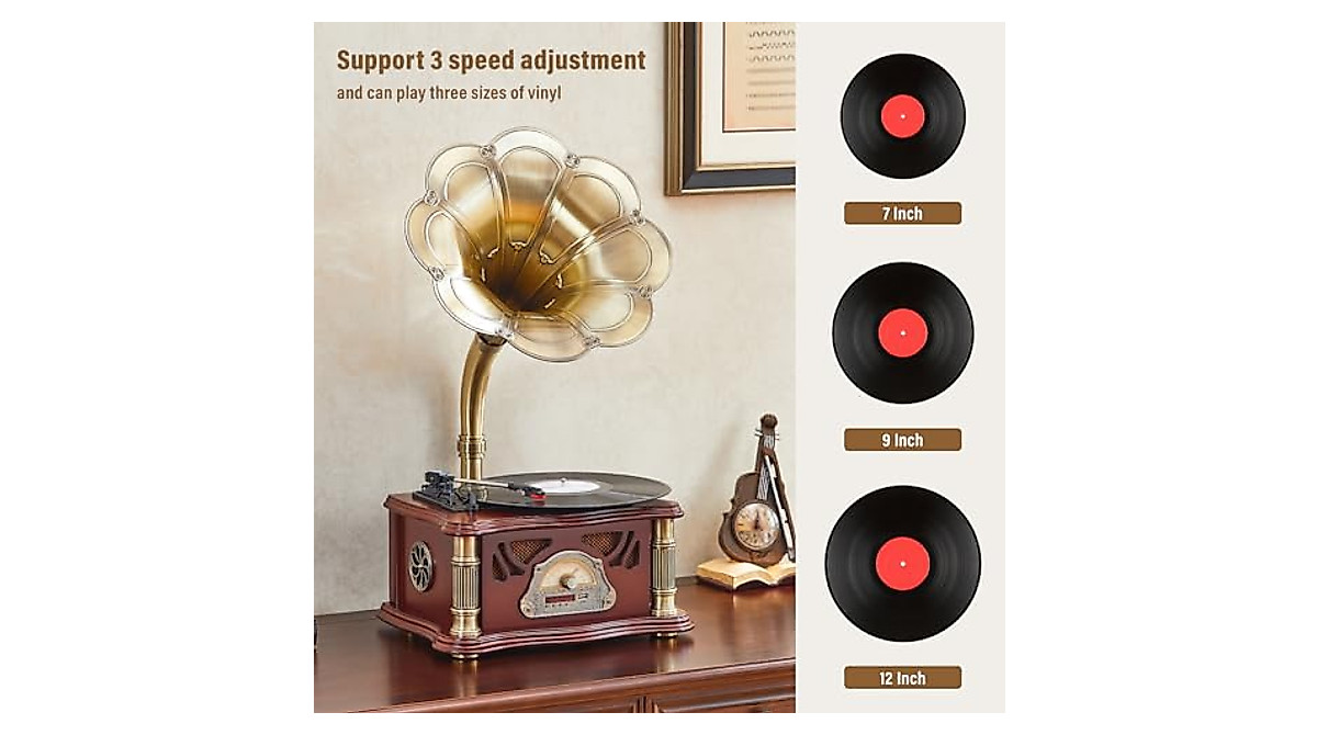 Vintage Bluetooth Gramophone - HZLSBL Turntable