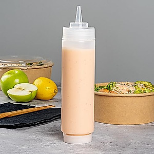 Restaurantware 16oz. Clear FIFO Plastic Squeeze Bottle with Refill Lid and Precision Dispensing Tip - First In First Out - Perfect for Restaurants Catering and Food Trucks - 1ct box