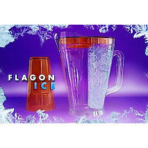 Acrylic Beer Pitcher with Ice Chamber (34 fl oz), Keep Beverages Cold. Clear Plastic Pitcher with Pour Spout Lid. BPA-Free, Shatter-Proof, Great for Water, Beer, Iced Tea, Sangria, Lemonade.