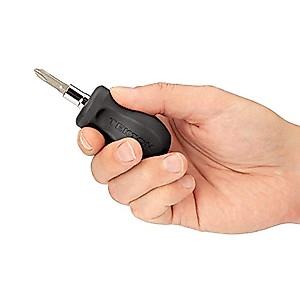 TEKTON 3-in-1 Stubby Phillips/Slotted Driver (#2 x 1/4 in., Black) | DMT13002