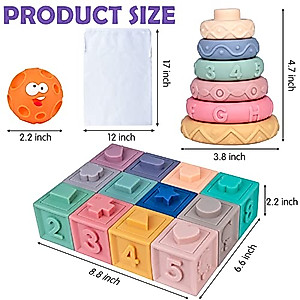 Dreampark Baby Toys 6 to 12 Months - Montessori Toys for Babies 0-6-12-18 Months - Stacking Building Blocks & Sensory Educational Toys & Infant Teething Toys for Toddlers 3 6 9 12 18 Months Boys&Girls