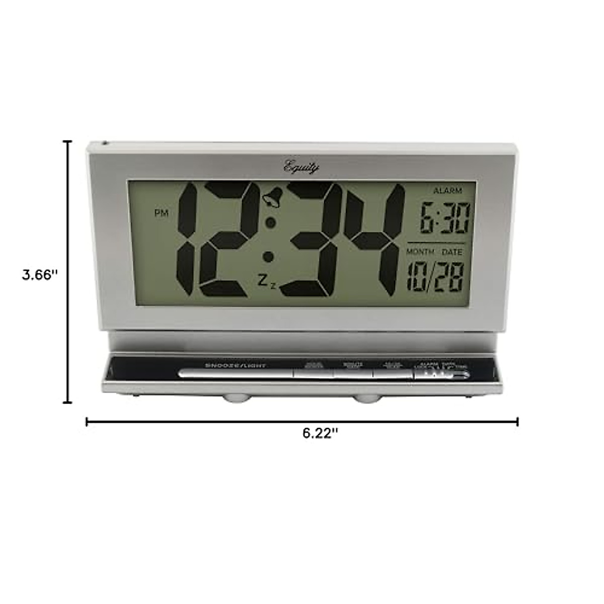 Equity’s 2” Digital LCD Alarm Clock with Night Vision Model# 30041 Silver