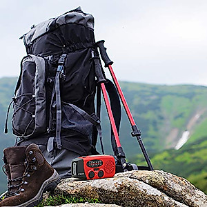 Emergency Hand Crank Radio with 3 LED Flashlight, Esky AM/FM/NOAA Portable Weather Radio with 2000mAh Power Bank Phone Charger, Solar Powered USB Charged Radio for Indoor Outdoor Camping, SOS Alarm