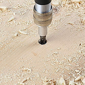 Luckyway 4-Piece Quick Change Drill and Drive Set Including 1pc 15/64 inch(#6), 1pc 5/16 inch(#8), 1pc 3/8 inch(#10) Wood Countersink Drill Bit and 1pc Quick Change Drill Flip Drive Unit