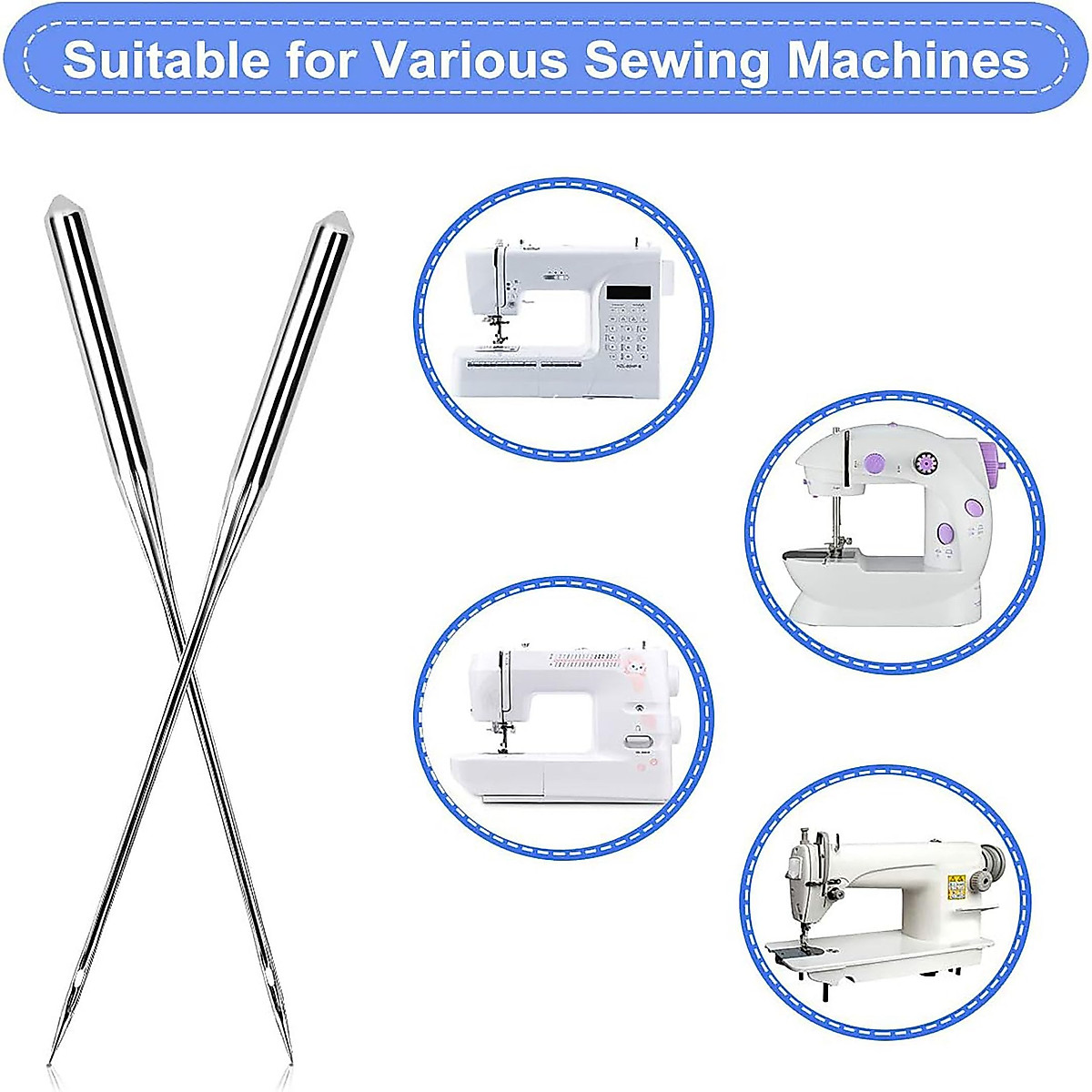 100PCS Sewing Machine Needles, Universal Sewing Machine Needle for Singer, Brother, Janome, Varmax, Needles for Sewing Machine with Sizes HAX1 65/9, 75/11, 90/14, 100/16, 110/18