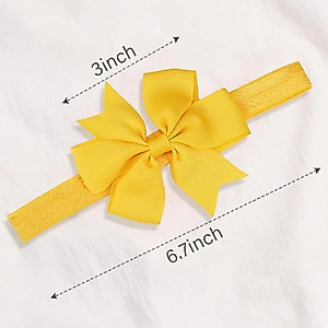 CÉLLOT 40 Colors Baby Girls Headbands 3" Pinwheel Hair Bows Elastic Hair Bands Hair Accessories for Newborn Infants Toddlers