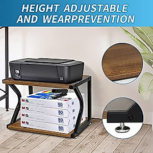 Unistyle Printer Stand with Anti-Skid Pads for Space Organizer,Desktop Stand for Printer as Storage Shelf, Book Shelf, Double Tier Tray for Home Office Organization