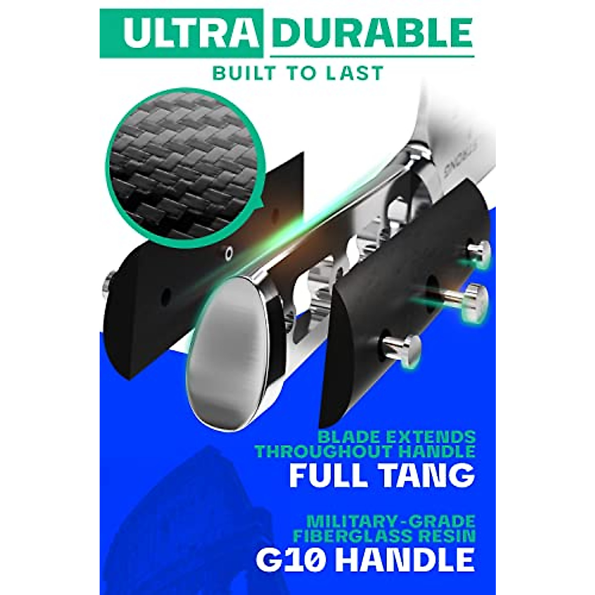 Dalstrong Serbian Chef Knife - 7.5 inch - Gladiator Series Elite - German HC Steel - Meat Cleaver Knife - Hammered Blade Finish - Razor Sharp Kitchen Knife - G10 Handle - w/Sheath - NSF Certified