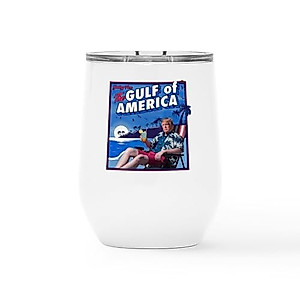CafePress Gulf Of America Trump 2025 Insulated Wine Tumbler 12 oz