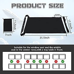 Airplane Bed for Toddler, Airplane Footrest for Kids Seat Extender, Portable Toddler Travel Bed, Airplane Leg Rest for Kids to Lie Down, Baby Travel Essentials for Flying Sleeping (Black)