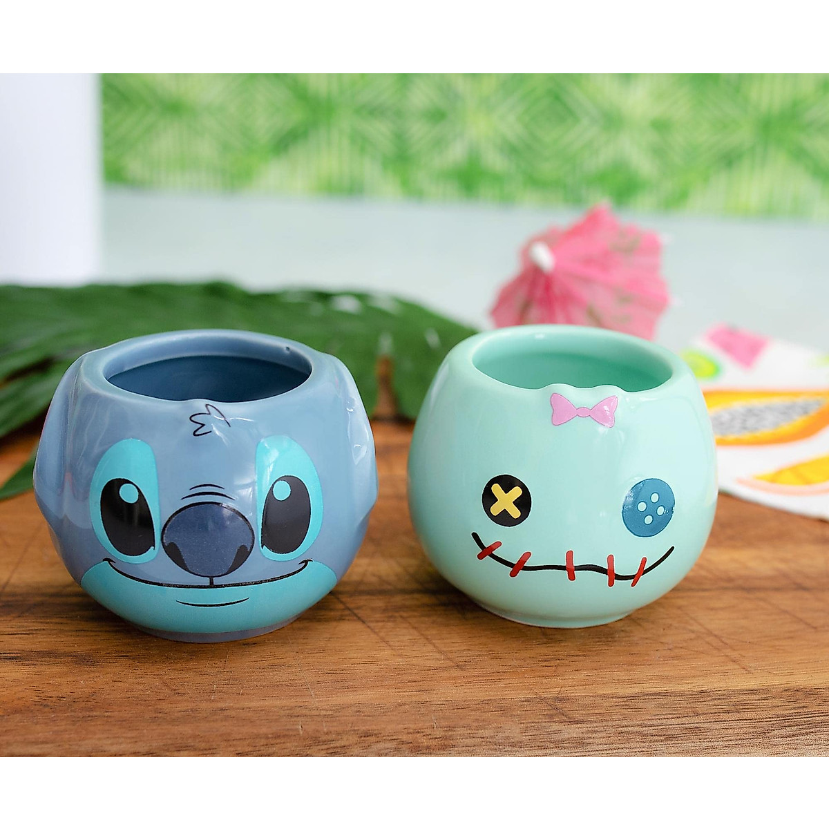 Disney Lilo & Stitch Scrump and Stitch Sculpted Ceramic Mini Mugs | Set of 2
