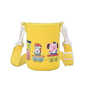 2Pack-Children's Water Bottle Carrier, Protect and insulate your water bottle, With adjustable straps, Suitable for most children's water bottles - Unicorn + Animal