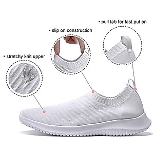 MAIITRIP Slip on Shoes for Women White Nursing Nurse Walking Sneakers Best Fashion Zapatos deportivos para Damas Gym Athletic Shoes Fall Casual,Size 7