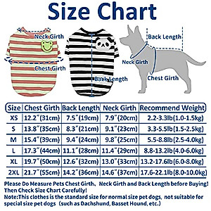 MESHEEN 2 Pack Dog Shirt for Small Dogs Made of Soft Skin Friendly Pure Cotton Breathable Stretch Fabric Keep Your Pet Cozy, Puppy Clothes Use Classic Striped Style Design