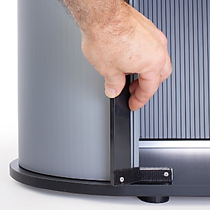 Trade Show Counter with Satin Gray Sidewalls, Interior Shelf, Lightweight Portable Construction.