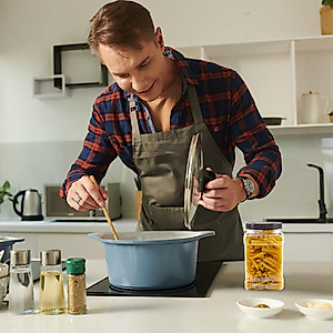 Cornucopia 48oz Square Plastic Jars (3-Pack); Clear Rectangular 6-Cup Canisters w/ Black Lids, Easy-Grip Side