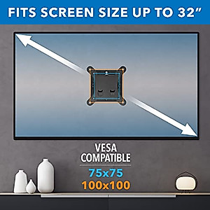 Mount-It! Small TV Monitor Wall Mount | RV TV Mount | Quick Release | Fits 13 15 17 19 20 21.5 24 25 27 32 Inch Screens | 75 100 VESA Compatible | Low-Profile Slim Design | 30lb Capacity