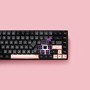 Akko Black&Pink 75% Hot-swappable Mechanical Gaming Keyboard with PBT Keycaps, 2.4G Wireless/Bluetooth/Wired 3084B Plus 84-Key RGB Keyboard, Compatible with Mac & Win Jelly Purple Switches